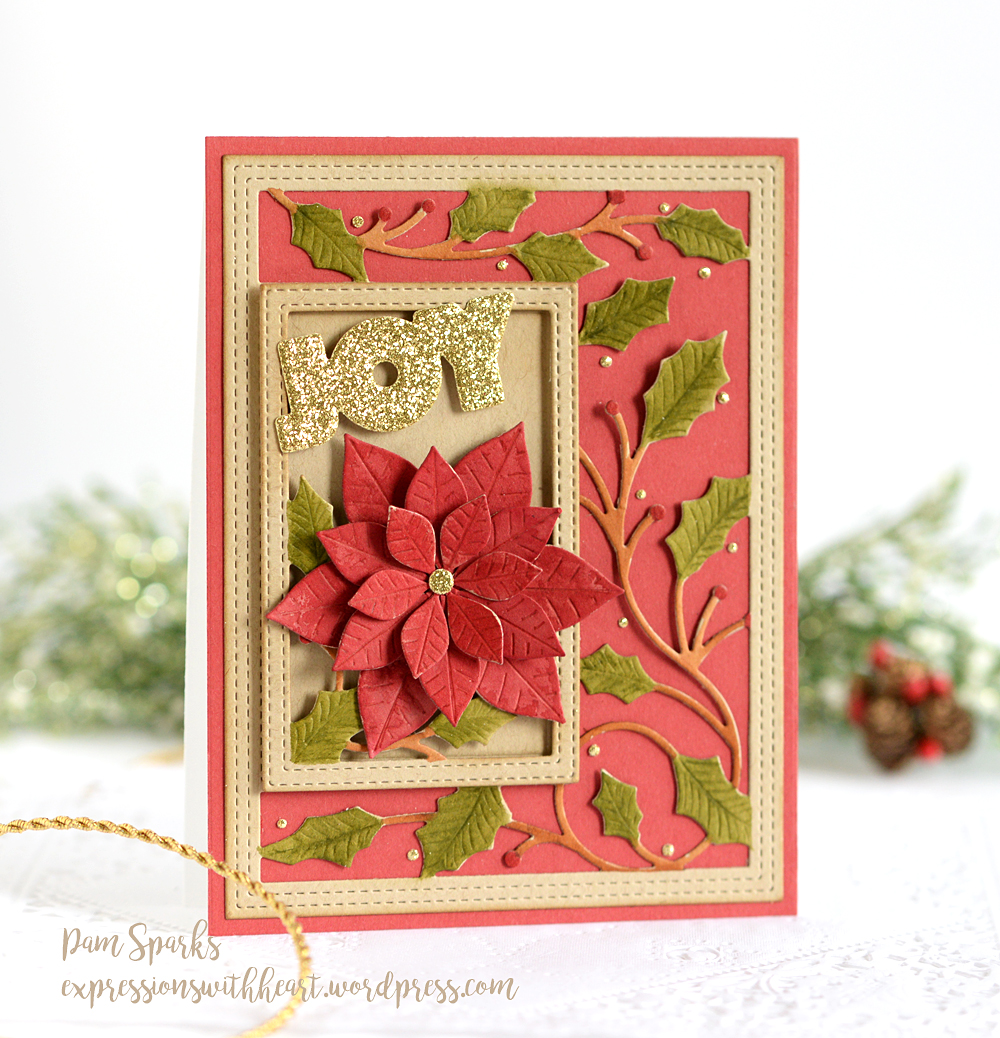 poppystamps Holly Vine Sidekick Frame and Mod Poinsettias Card…