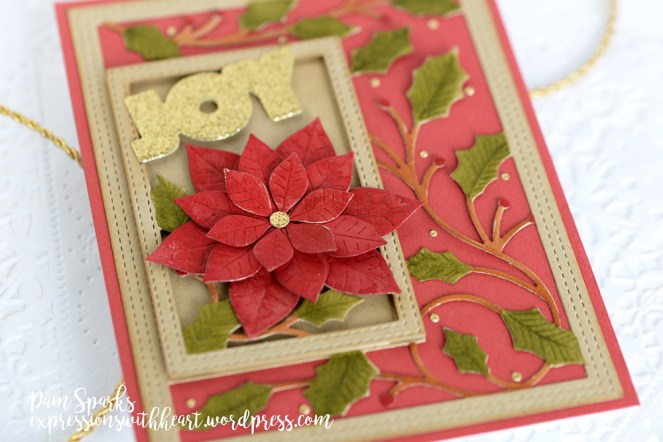 poppystamps Holly Vine Sidekick Frame and Mod Poinsettias Card…