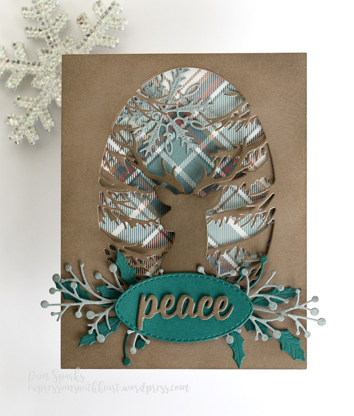 Two cards with the NEW Memory Box Pine Tree Deer Collage…