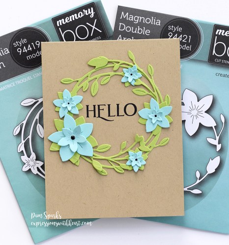 Memory Box Magnolia Wreath and Magnolia Double Arch