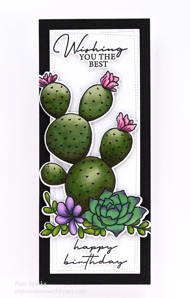 Memory Box Flowering Cactus Slimline Card…
