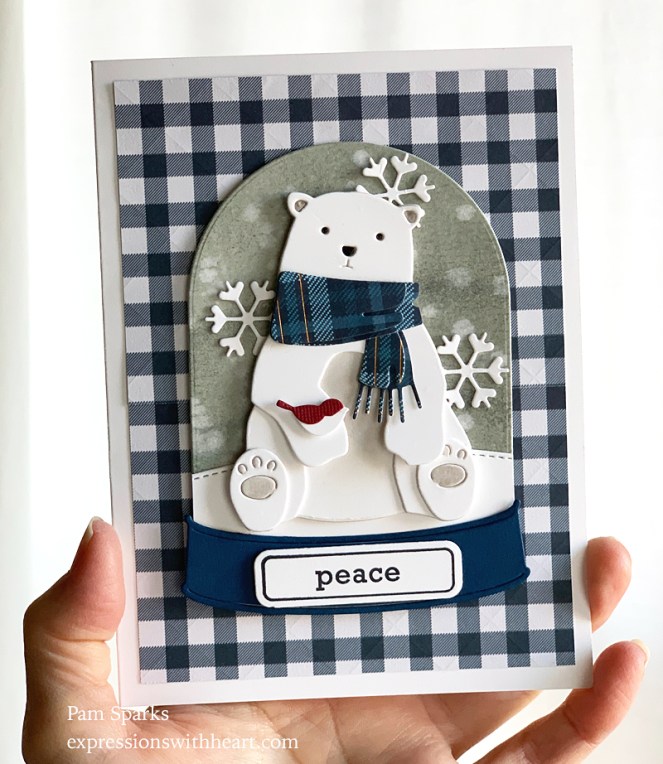 Memory Box Layered Polar Bear Snowglobe Card…