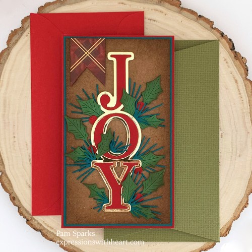 poppystamps Stacked Joy and Layered Holly Branch Mini Slimline Card…