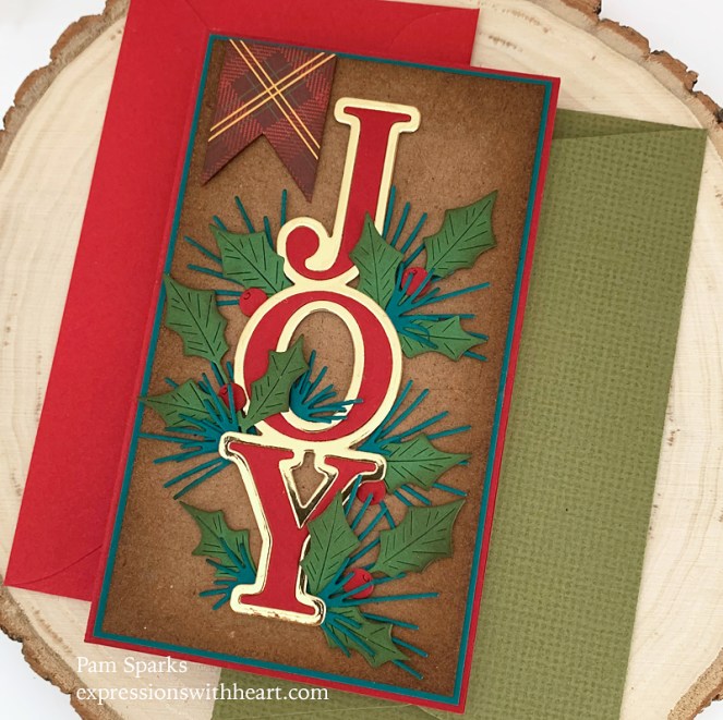 poppystamps Stacked Joy and Layered Holly Branch Mini Slimline Card…
