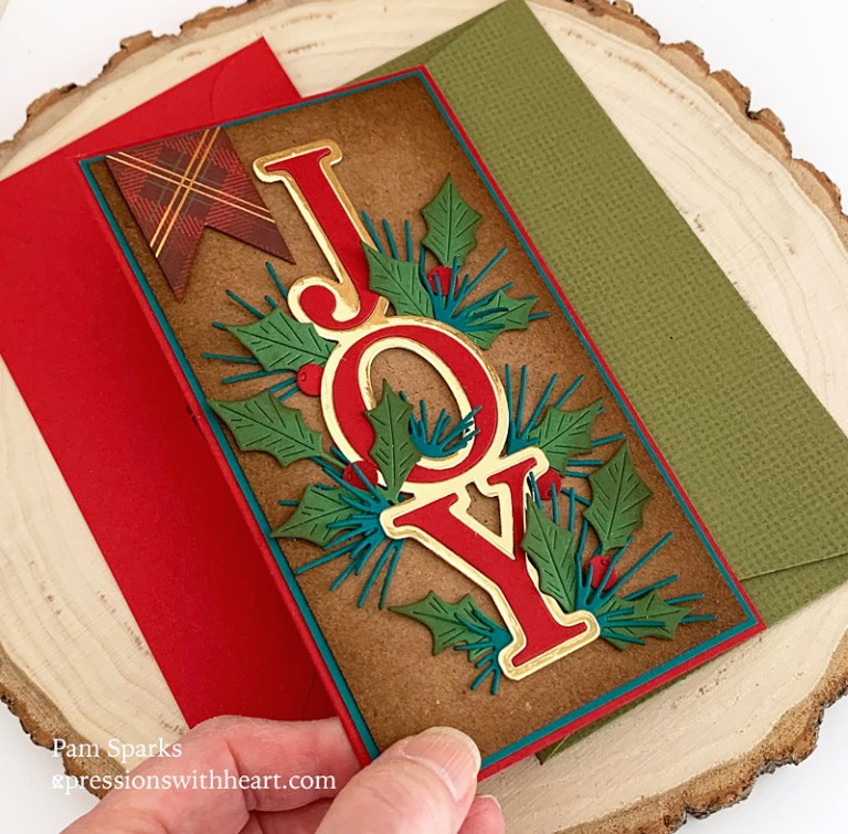 poppystamps Stacked Joy and Layered Holly Branch Mini Slimline Card…
