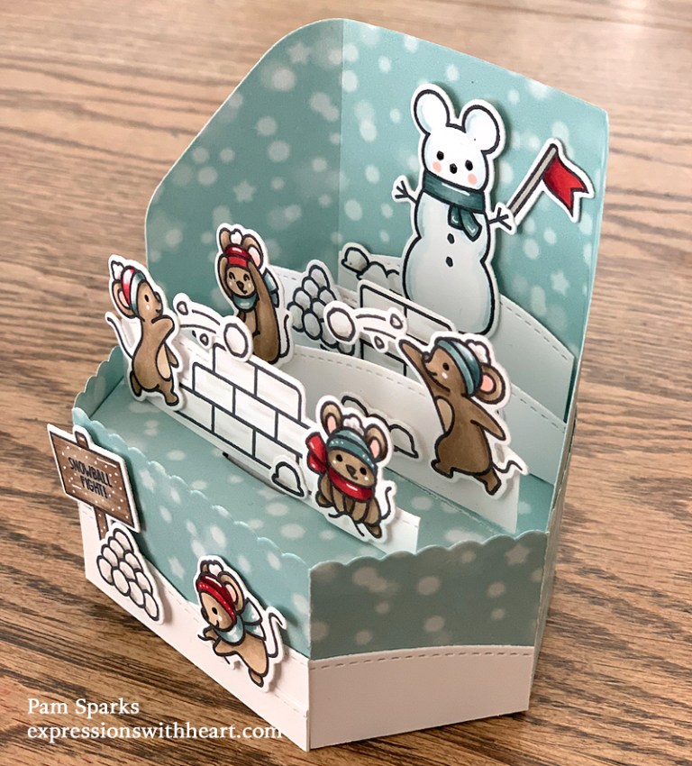 Lawn Fawn Snowball Fight Platform Pop-Up Interactive Card…