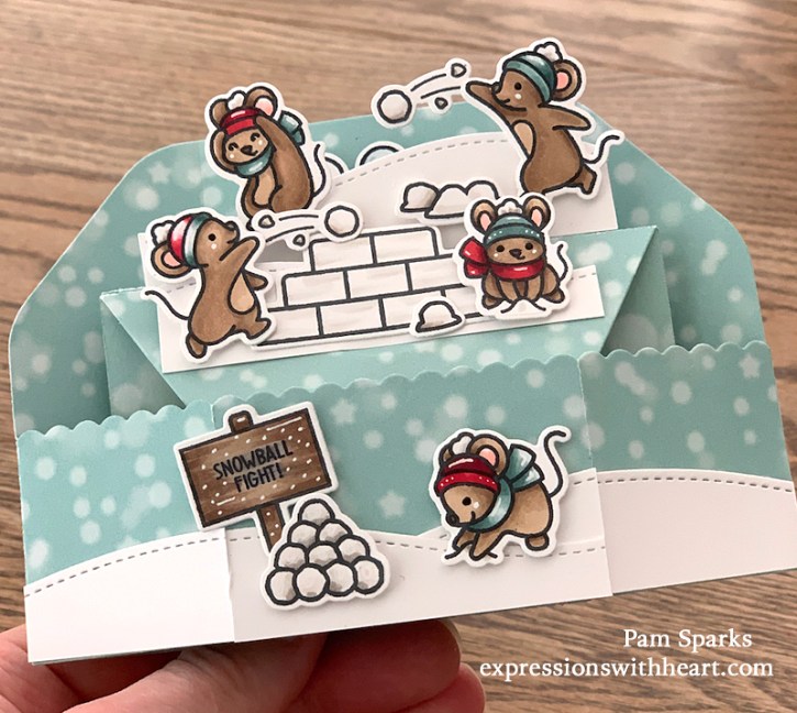 Lawn Fawn Snowball Fight Platform Pop-Up Interactive Card…
