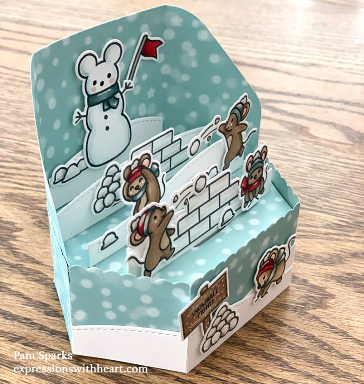 Lawn Fawn Snowball Fight Platform Pop-Up Interactive Card…