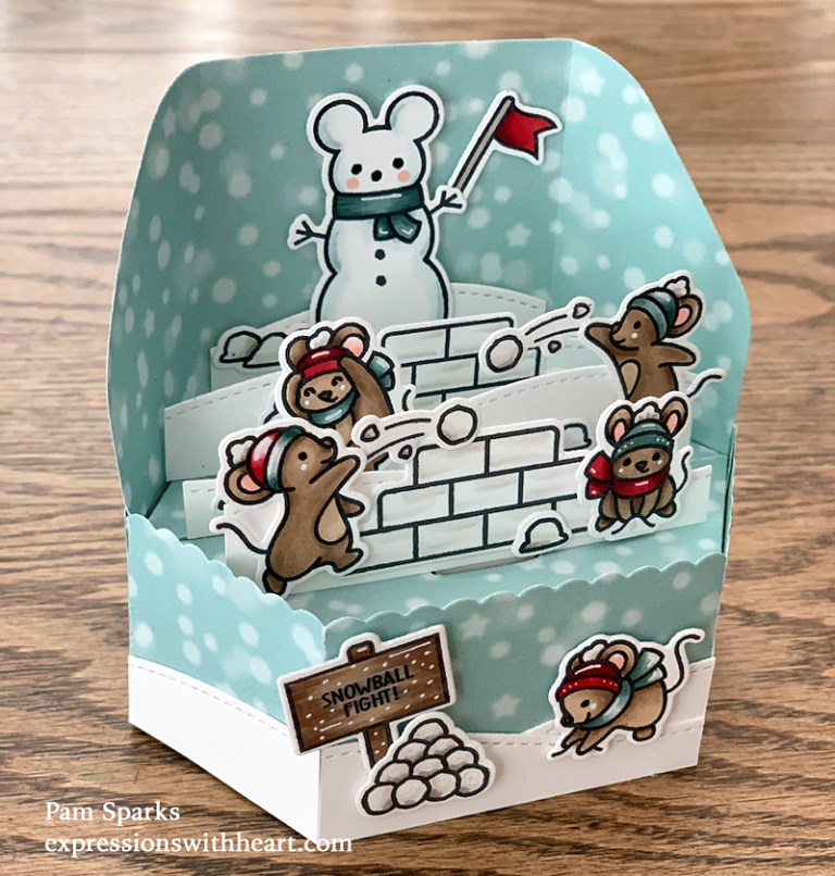 Lawn Fawn Snowball Fight Platform Pop-Up Interactive Card…