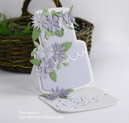 poppystamps Floral Cake Pop Up Easel Set Best Wishes Card….