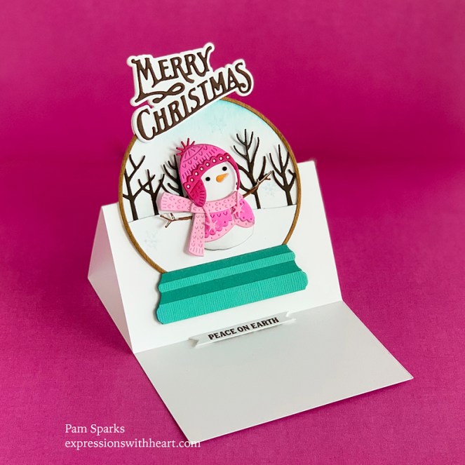 poppystamps Sweet Nordic Snowman Snowglobe Easel Card…