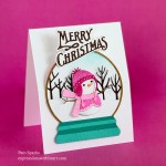 poppystamps Sweet Nordic Snowman Snowglobe Easel Card…