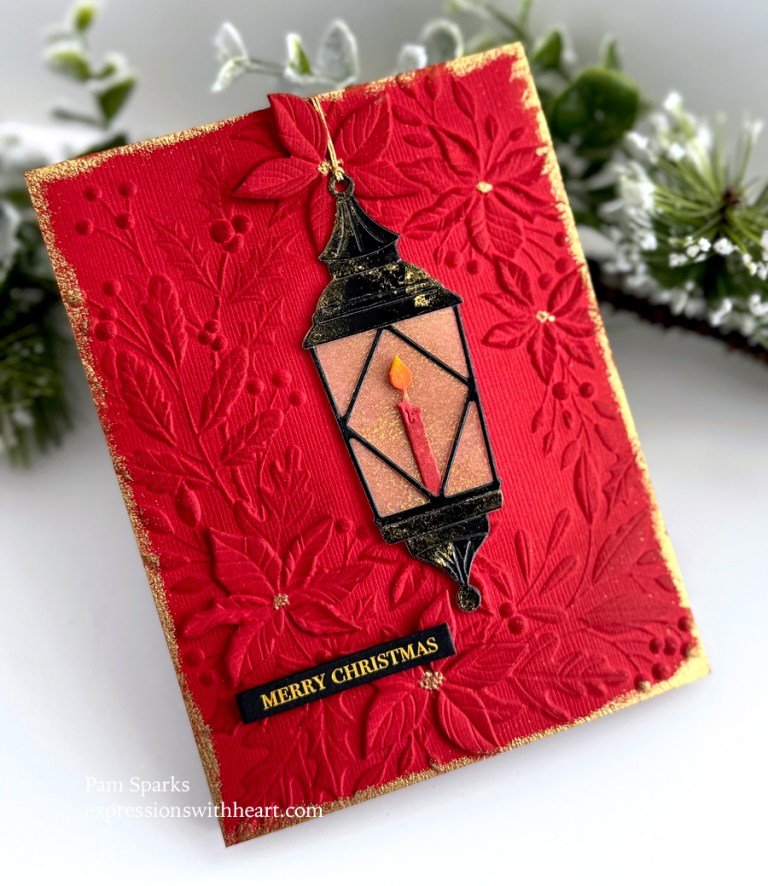Memory Box Poinsettia Corner 3D and Vintage Lantern Card…