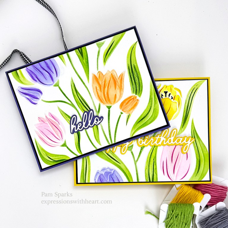 Spellbinders Twirling Tulips Collection Cards…