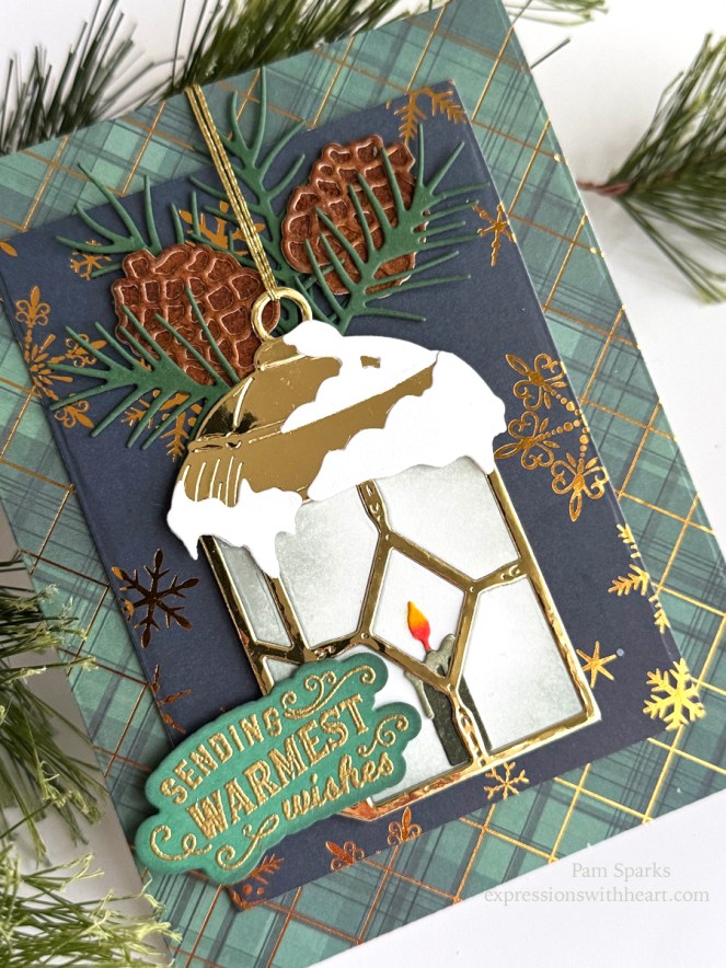 Memory Box Frosted Lantern, Pinecone Duo Card…