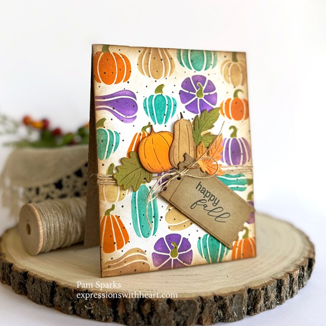 Spellbinders September Stencil of the Month Card…Colorful Pumpkins