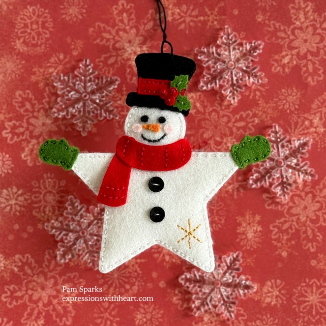 Spellbinders Felt Snowman Star Ornament…